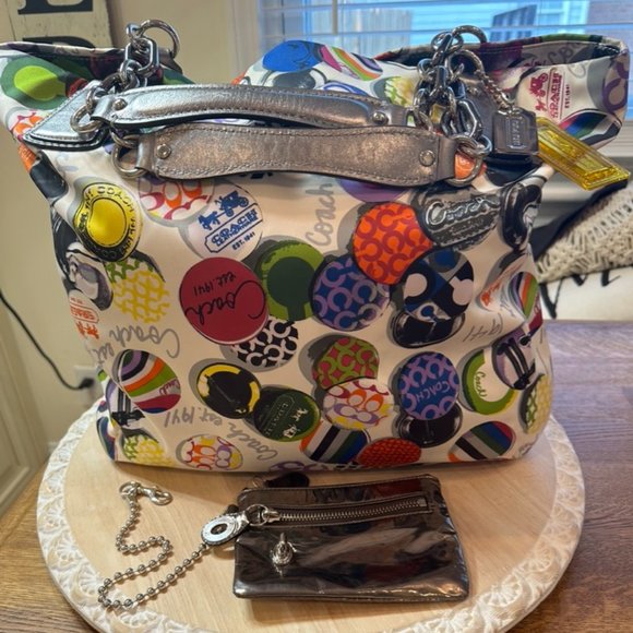 Coach | Bags | Coach Button Print Tote Bag | Poshmark